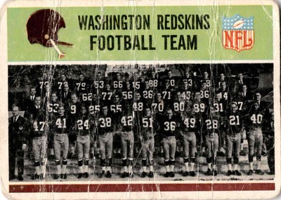 1965 Philadelphia #183 Washington Redskins Team Football Card POOR | eBay
