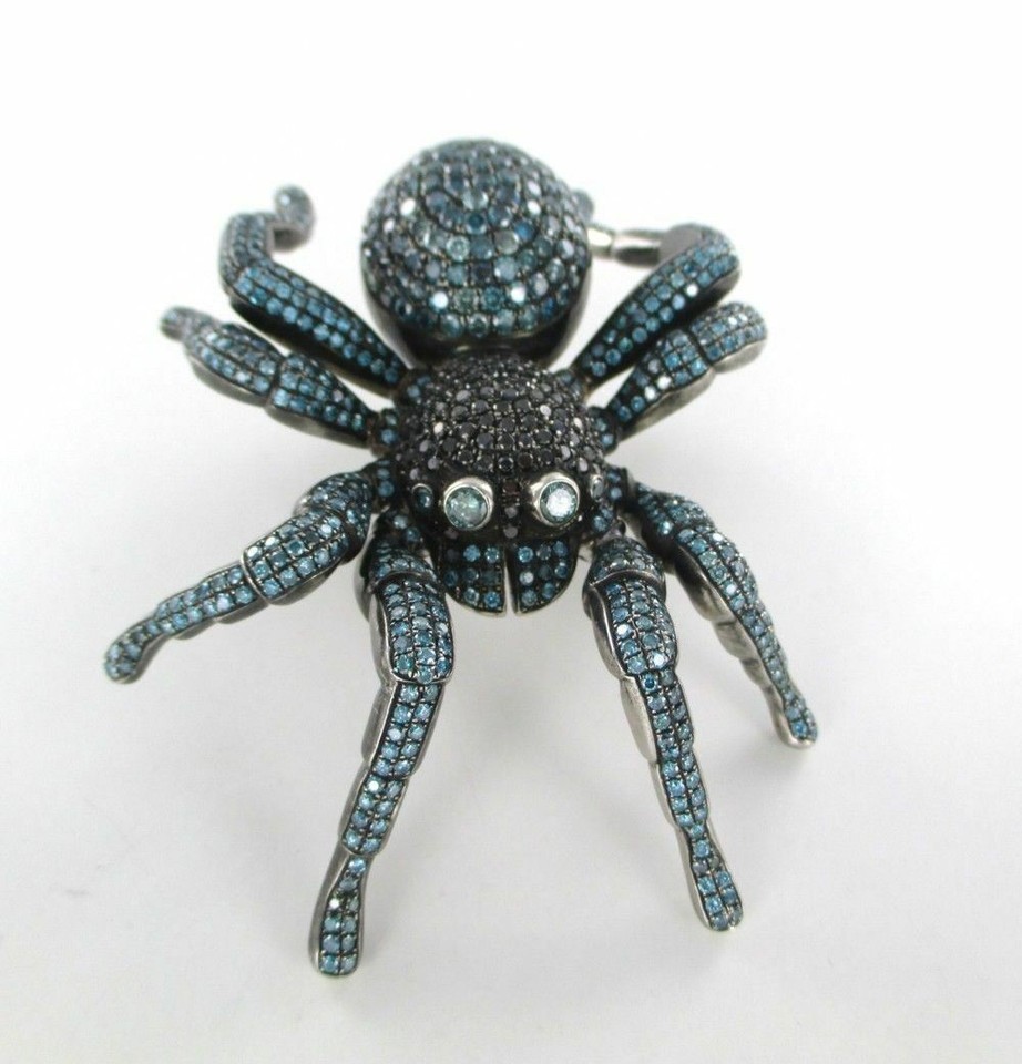 DIAMOND TARANTULA SPIDER PENDANT CUSTOM MADE DAMON DASH BLUE & BLACK ...