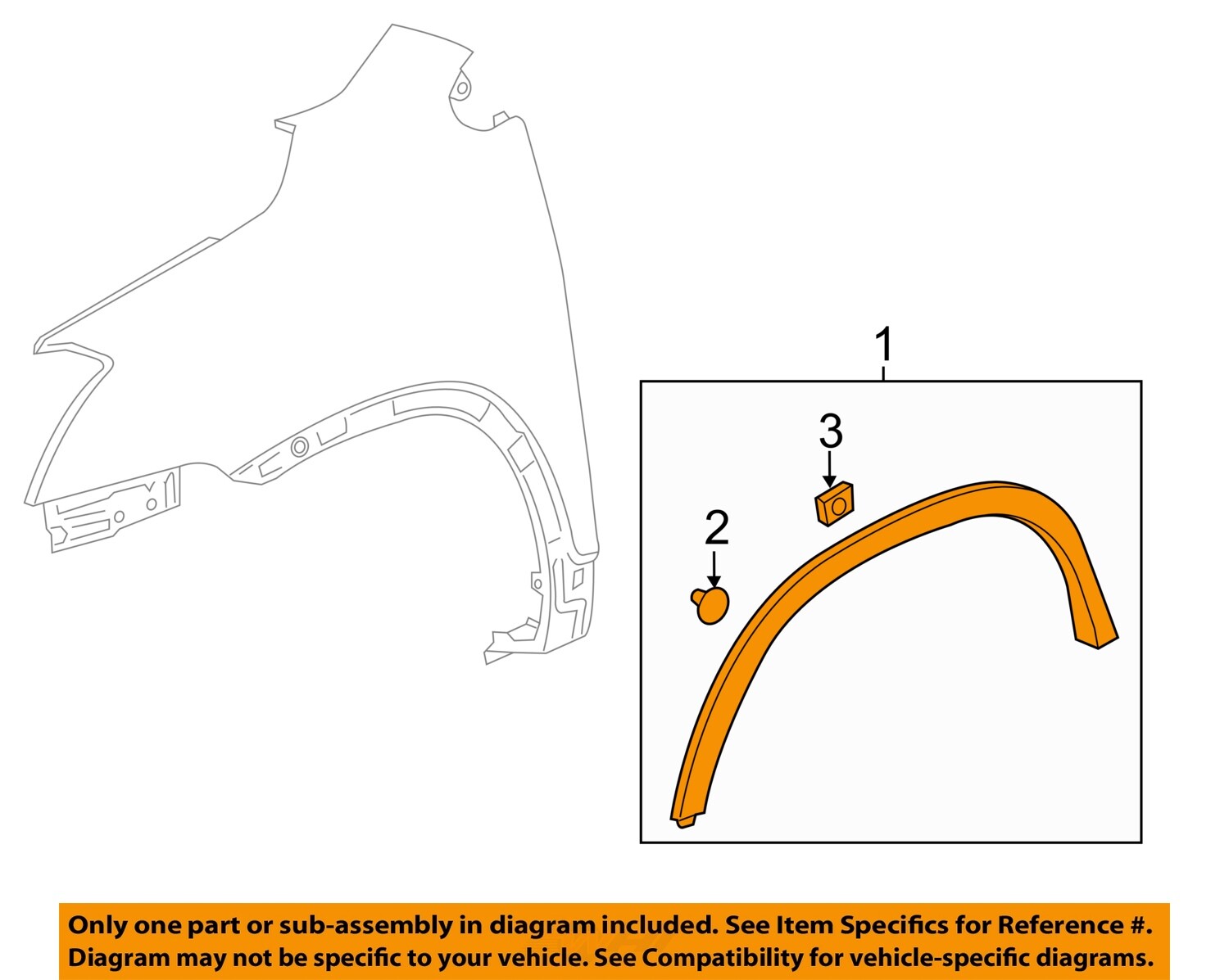 Buick GM OEM Encoreフロントフェンダーホイールウェルフレアアーチモールディング右95275469 | eBay
