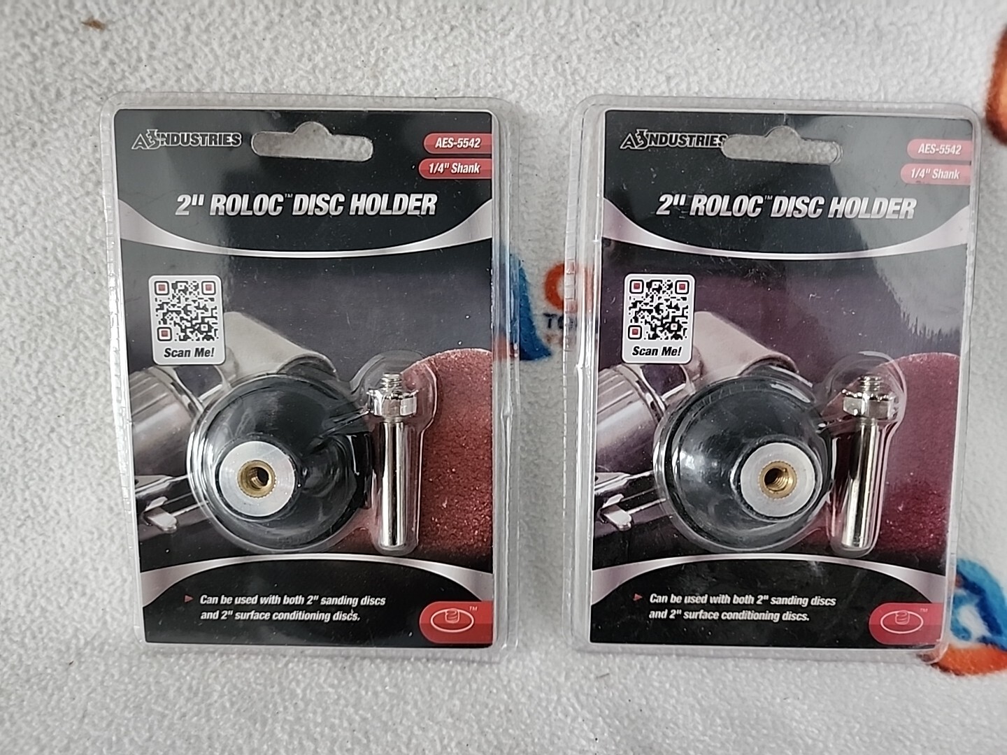 AES-5542 2" Roloc Disc Holder Quick Change Adapter with 1/4" Shank - 2 ...