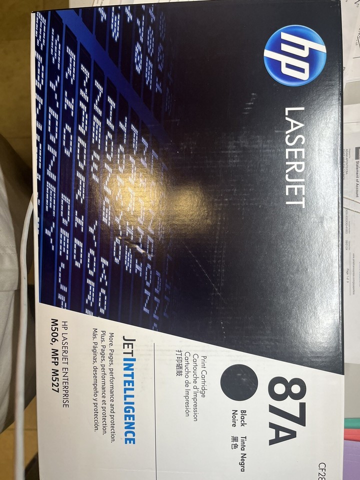 HP CF287A 87A Black Toner Print Cartridge, SEALED BOX - NEW ...