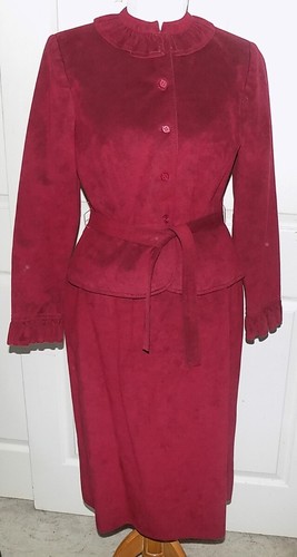 Vintage Burgundy Ultra Suede Skirt Suit Joan Leslie by Kasper Size 10 ...