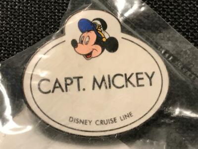 Disney Pin - DCL - Captain Mickey Name Tag (Black Circle) Cruise Line ...