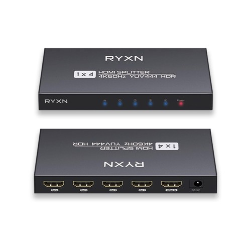 HDMI 2.0 Splitter 1 in 4 Out 4K 60Hz, 1x4 HDMI Splitter Support HDCP ...