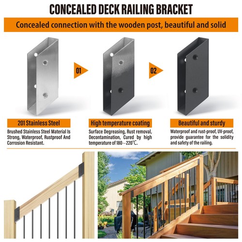 35° Stair Angle Stainless Steel Deck Railing Brackets Connectors for 2 ...