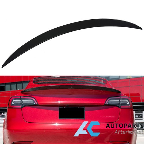 For Tesla Model 3 2017-2023 Rear Spoiler Wing Trunk Lip Gloss Black | eBay