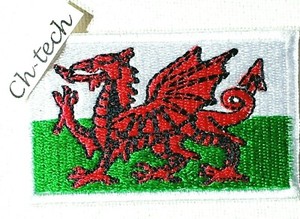 Embroidered Wales Welsh Dragon Flag Iron/Sew On Patch Rugby UK Badge 7 ...