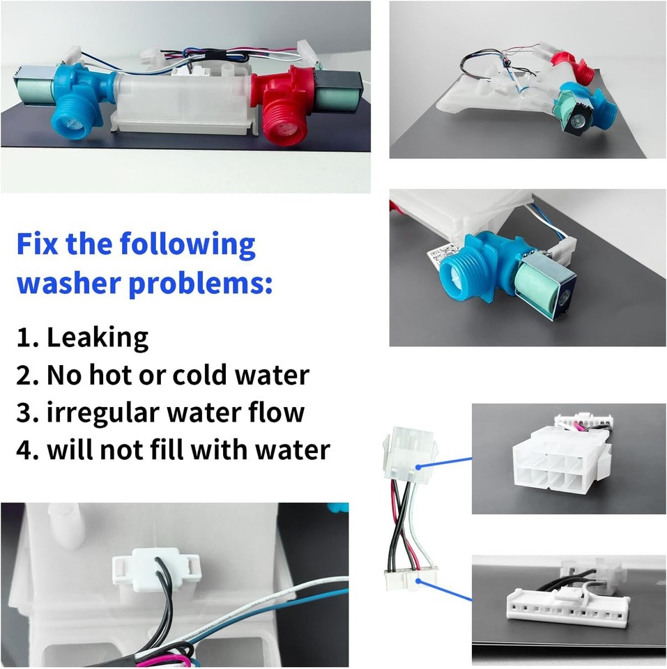New Genuine OEM Whirlpool Washer Washing Machine Water Inlet Valve ...