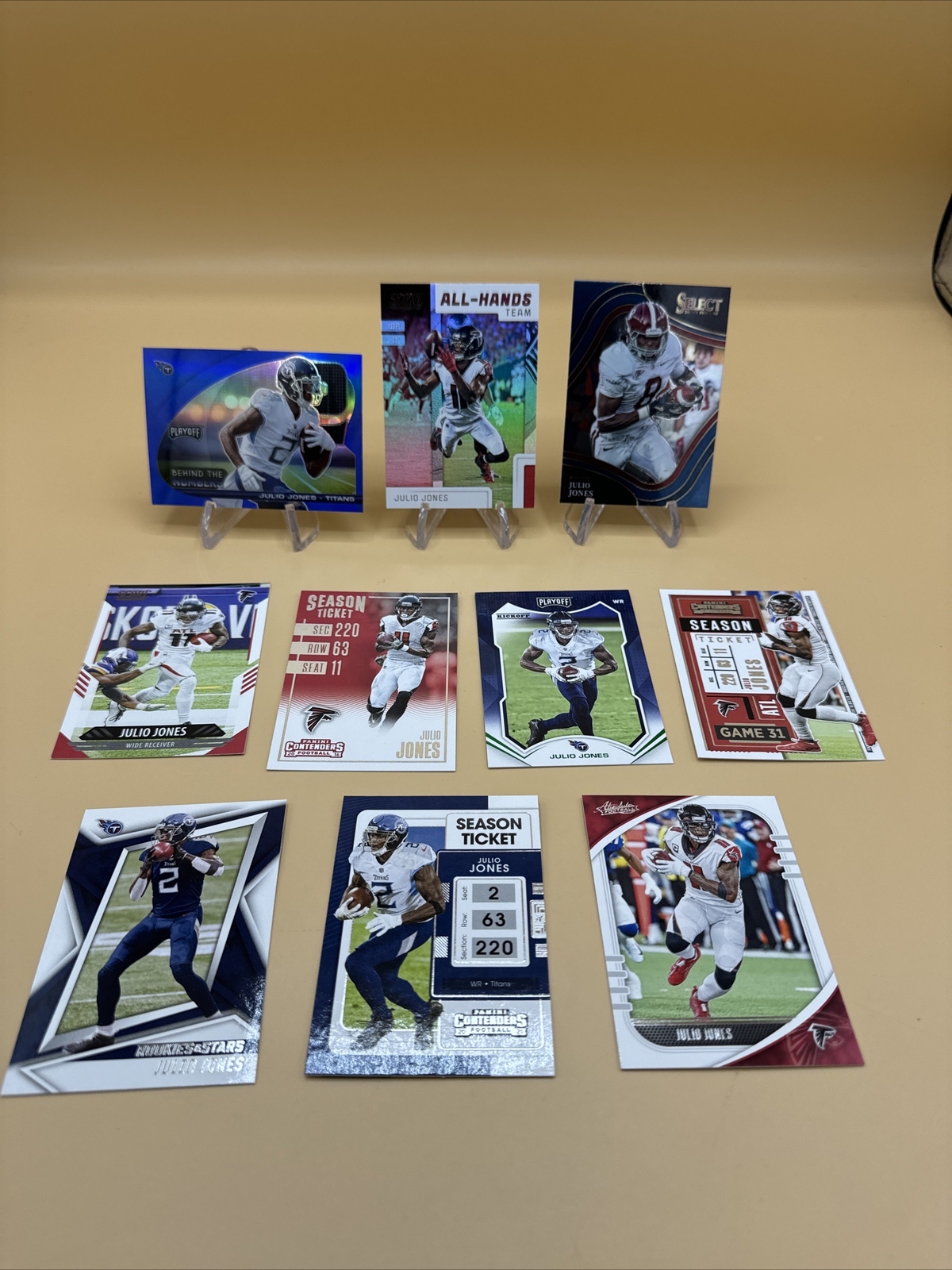 Julio Jones Football Card Lot Of 10 - Falcons Titans - Base Insert ...