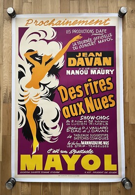 Affiche ancienne originale cabaret « SPECTACLE MAYOL » - 1969 | eBay