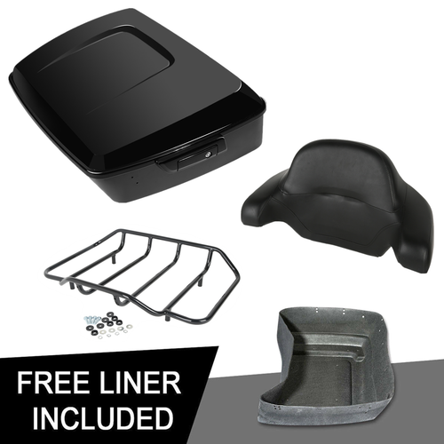 King Pack Trunk Backrest Rack Fit For Harley Touring Street Glide 2014 ...