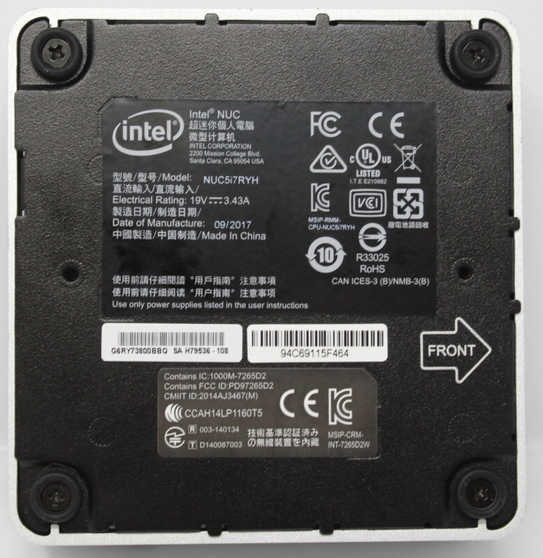 INTEL NUC5i7RYH Mini PC i7 5557U @ 3.1 GHz 1 TB HDD 512 GB 16 GB NO OS ...