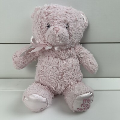 Baby GUND Pink My First Teddy Bear Plush Lovey 4043949 Satin Trim ...