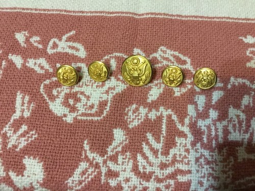 Vintage 5 Brass metal gold tone Superior Quality Buttons Eagle ...
