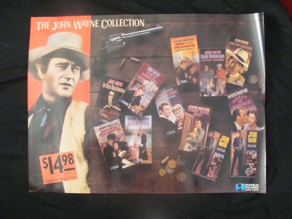 JOHN WAYNE COLLECTION video poster original video store promo | eBay