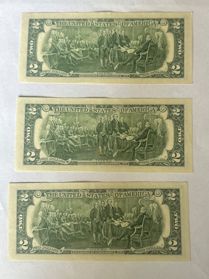 3- 2003 $2 Notes Consecutive Serial Number | eBay