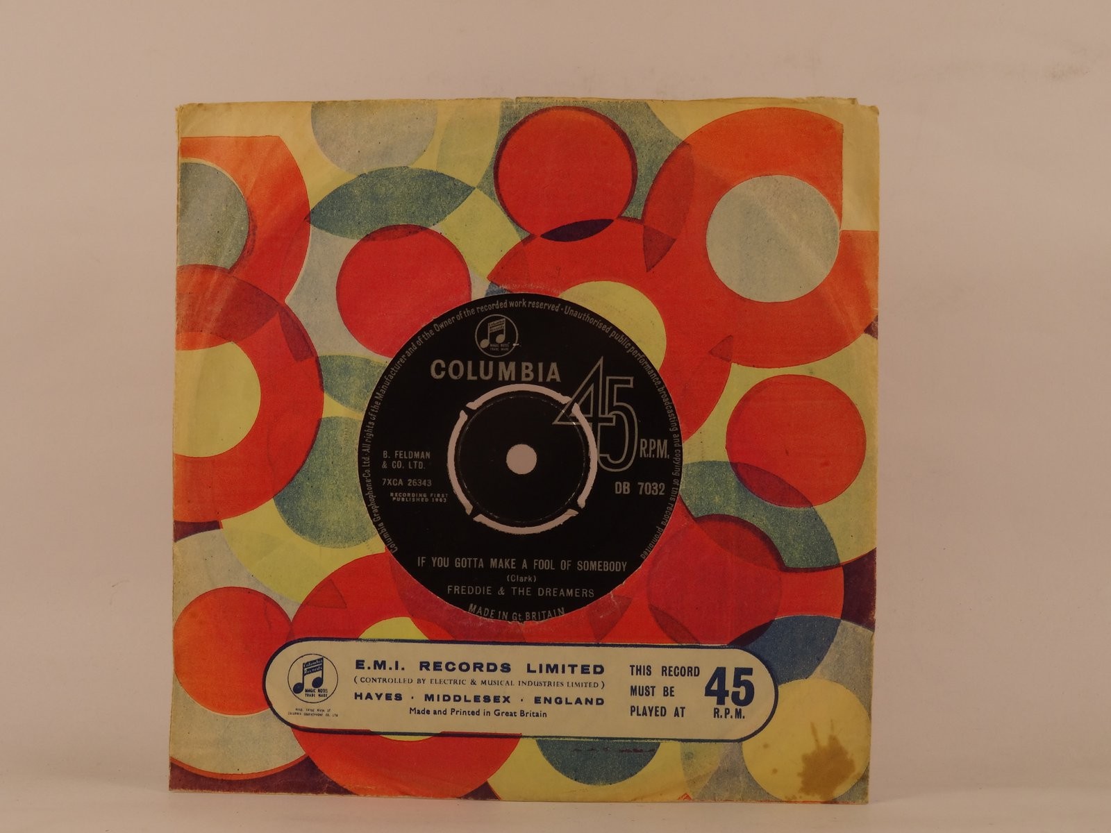 FREDDIE AND THE DREAMERS FEEL SO BLUE/ IF YOU GOTTA MAKE A FOOL OF ...