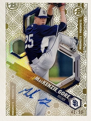 MacKenzie Gore 2018 Bowman High Tek Prospects Gold Auto 41/50 Nationals ...