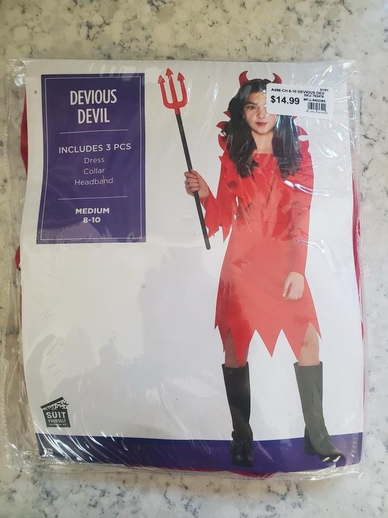 Suit Yourself Devious Devil Halloween Costume for Girls, Medium (8-10 ...