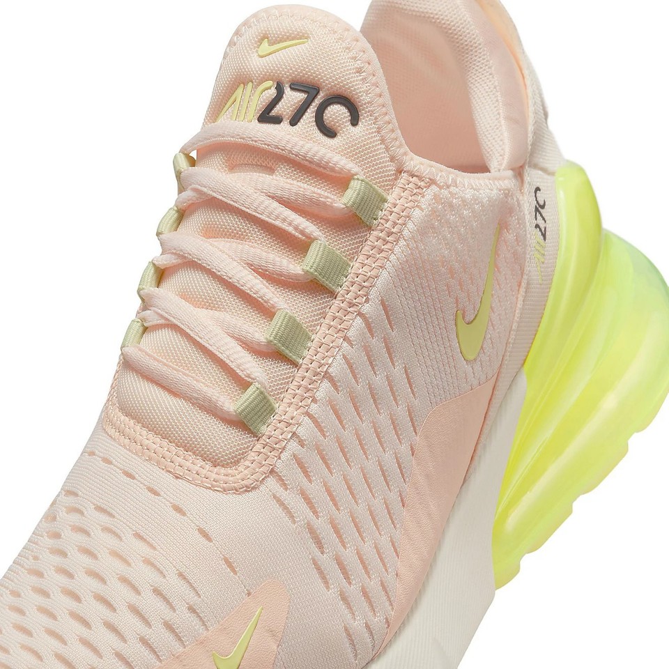 NEW Women's Size 6 Nike Air Max 270 Yellow White Running Gym Shoes ...