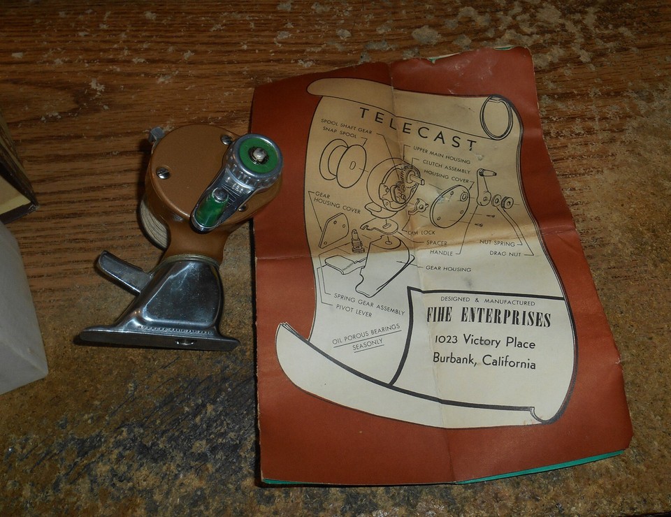 VINTAGE FIHE ENTERPRISES TELECAST SWIVEL REEL/IN BOX/ULTRA RARE! | eBay