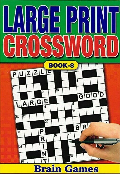4x A5 Adult Crossword Puzzle Books LARGE PRINT 75 per Book Cross Word ...
