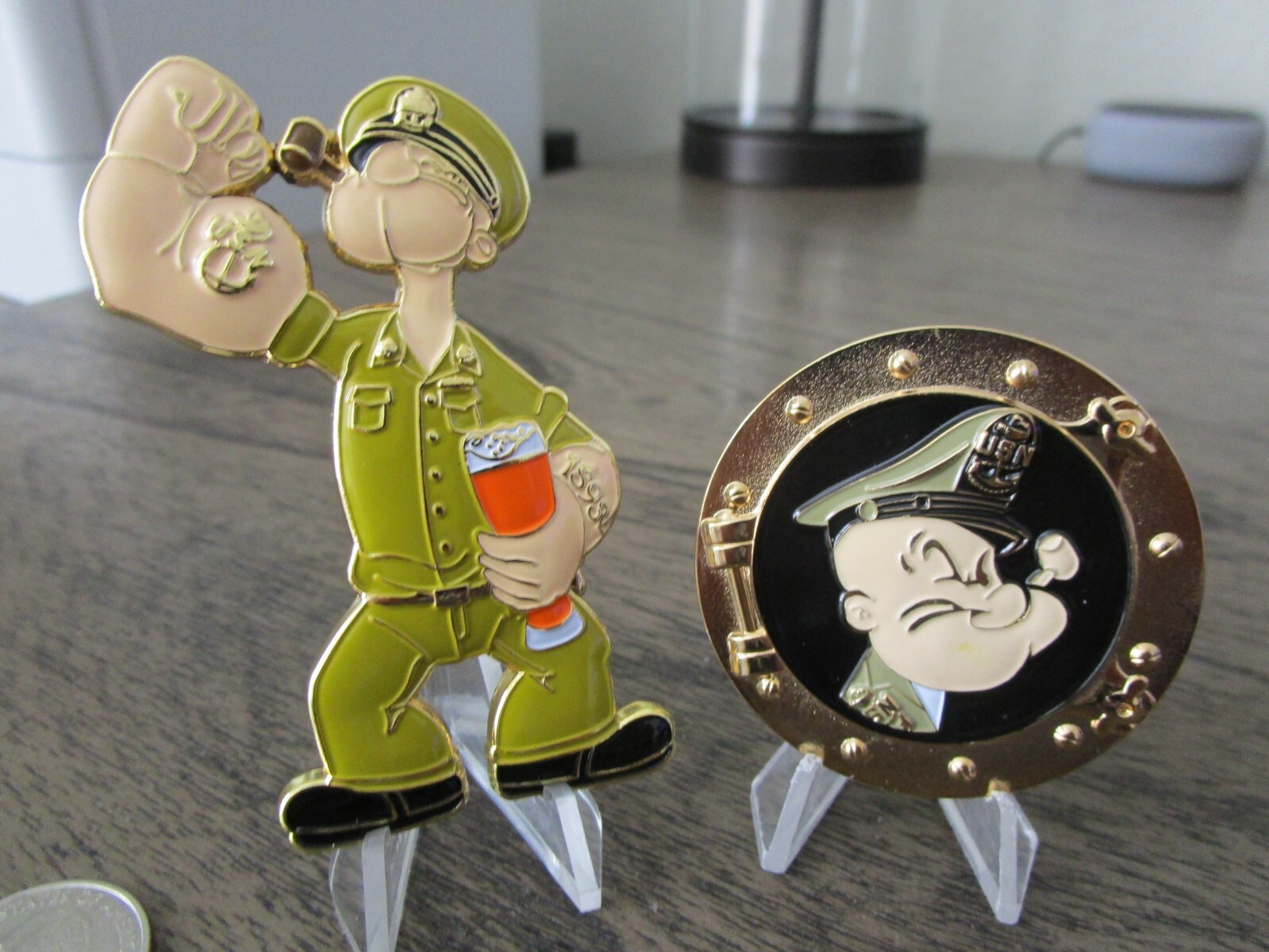 Lot of 2 Popeye Challenge Coins Anchors Aweigh & Popeye Ask The Chief ...