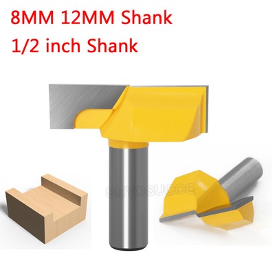 8mm 12mm 1/2" Shank Cleaning Bottom Router Bits Surface Planing Milling ...