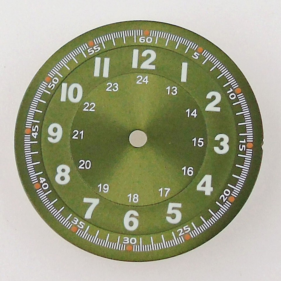 29mm Black Green Luminous Dial Fit Vintage Pilot Style NH35 NH36 2824 ...