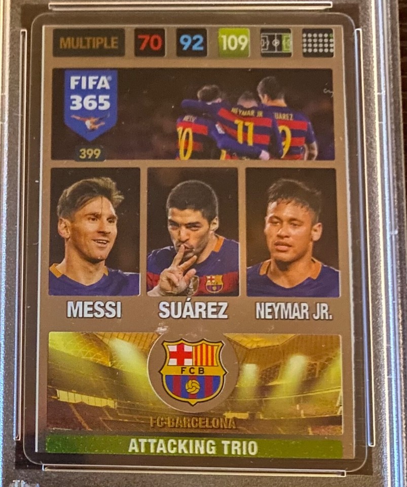 2016 Panini Adrenalyn XL FIFA 365 MSN Card PSA 8 Messi Suarez Neymar | eBay