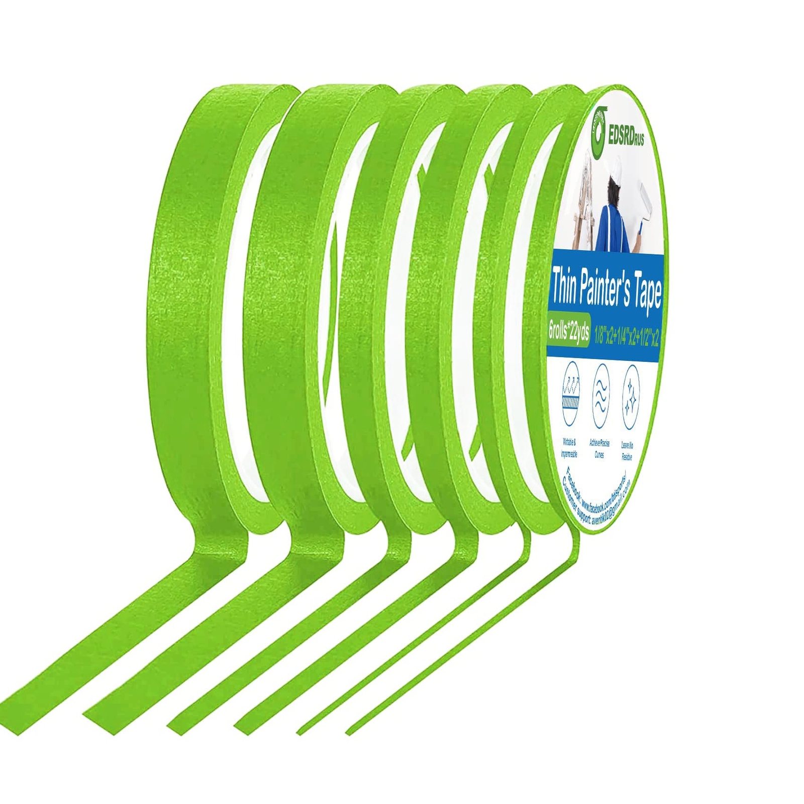 Thin Painters Tape 1/8 1/4 1/2 Inch Width Painter Tape Paint Tape ...