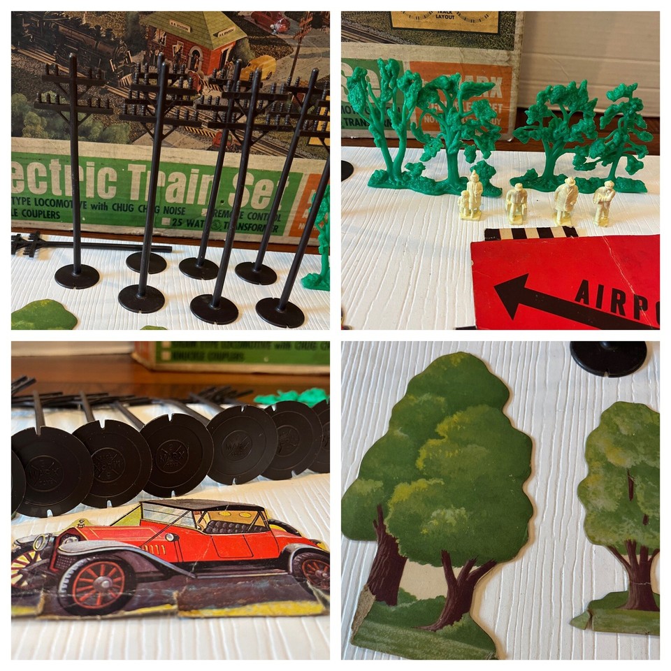 Vintage Marx Electric Train Set 4553 Tracks Village Transformer Bonus 4 ...