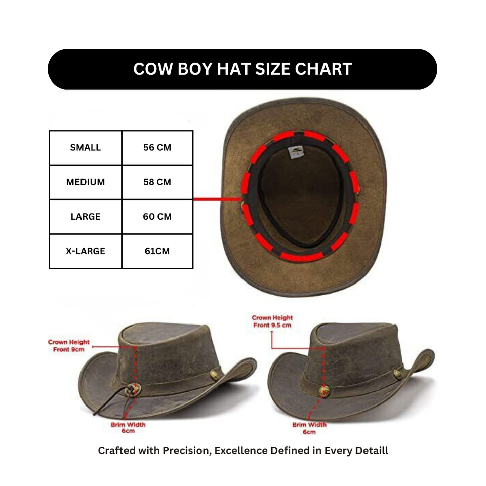 Brown Leather Cowboy Hat – Western Outback Steampunk Cosplay Halloween ...