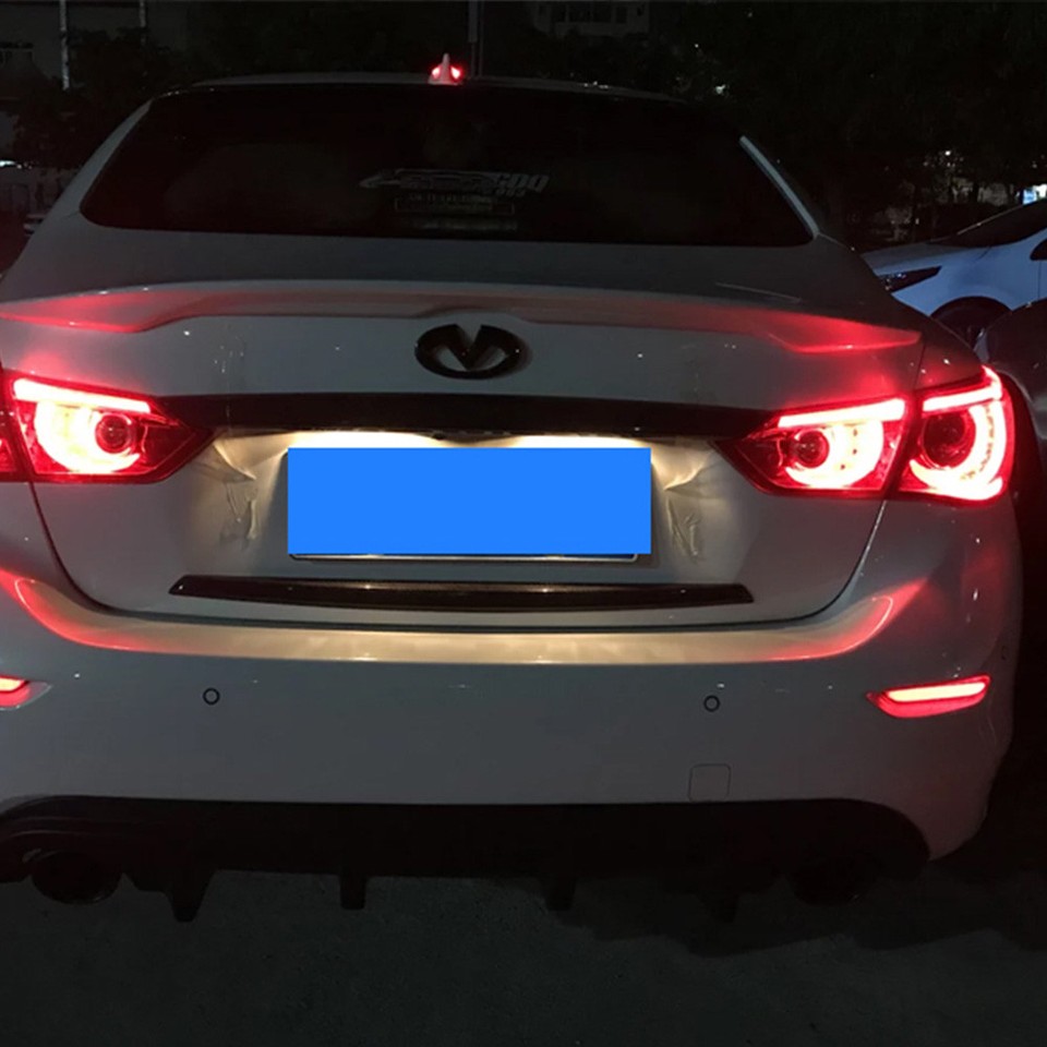Red Rear Bumper Brake Lights w/Sequential Turn Signal For Infiniti Q50 ...