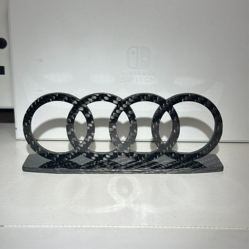 Audi Sport Emblem Decal 3mm Carbon Fiber Stand Decoration Gift 12cm | eBay
