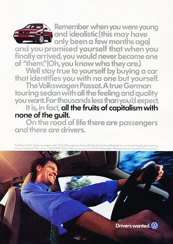 1996 VW Volkswagen Passat GLX Original Advertisement Car Print Ad J510 ...