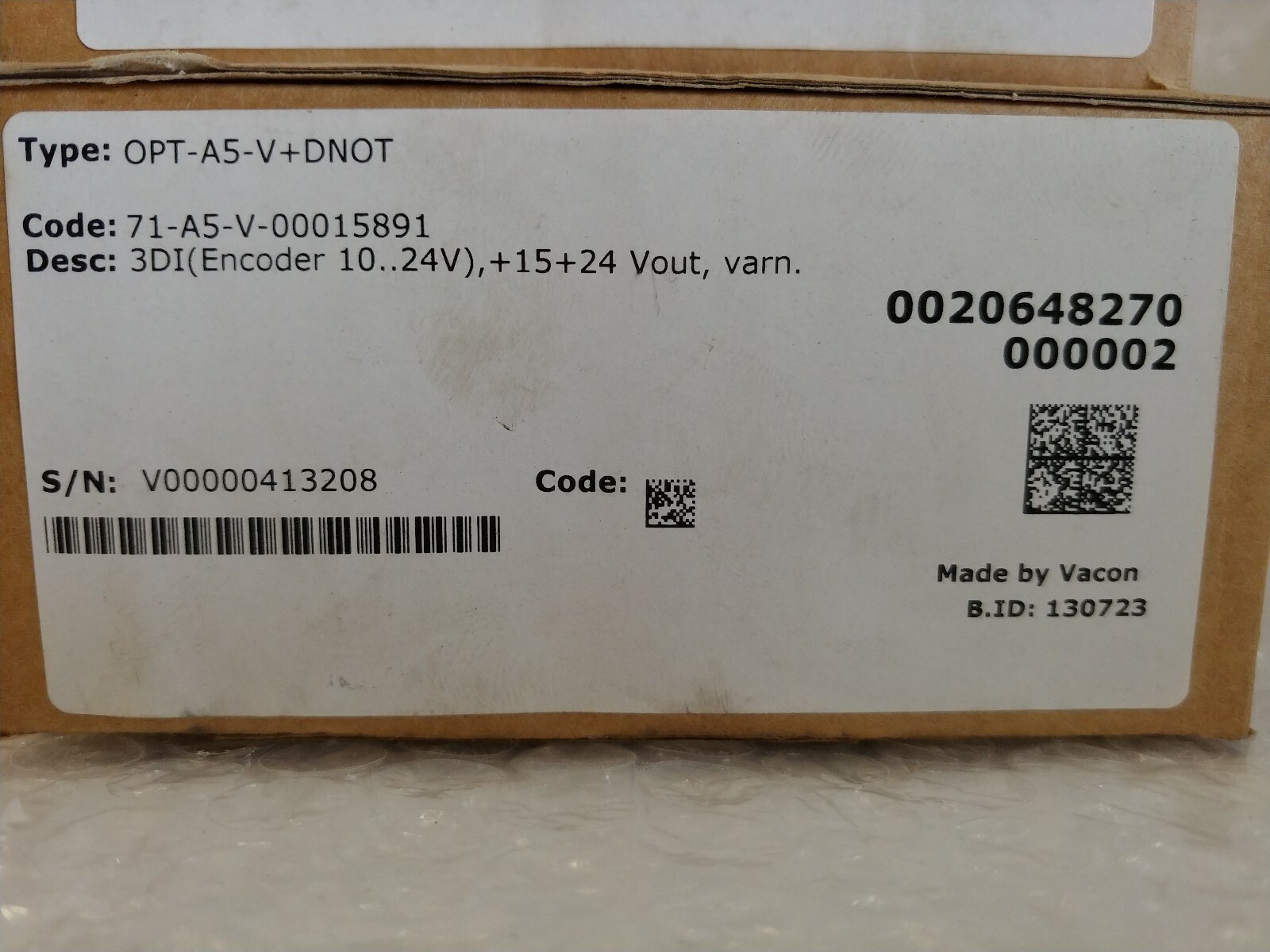 Vacon OPT-A5-V+DNOT - LV7000 Option A5 HTL-Encoder | eBay UK