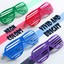 Novelty Place Neon Color Shutter Glasses 80's Party Slotted Sunglasses ...