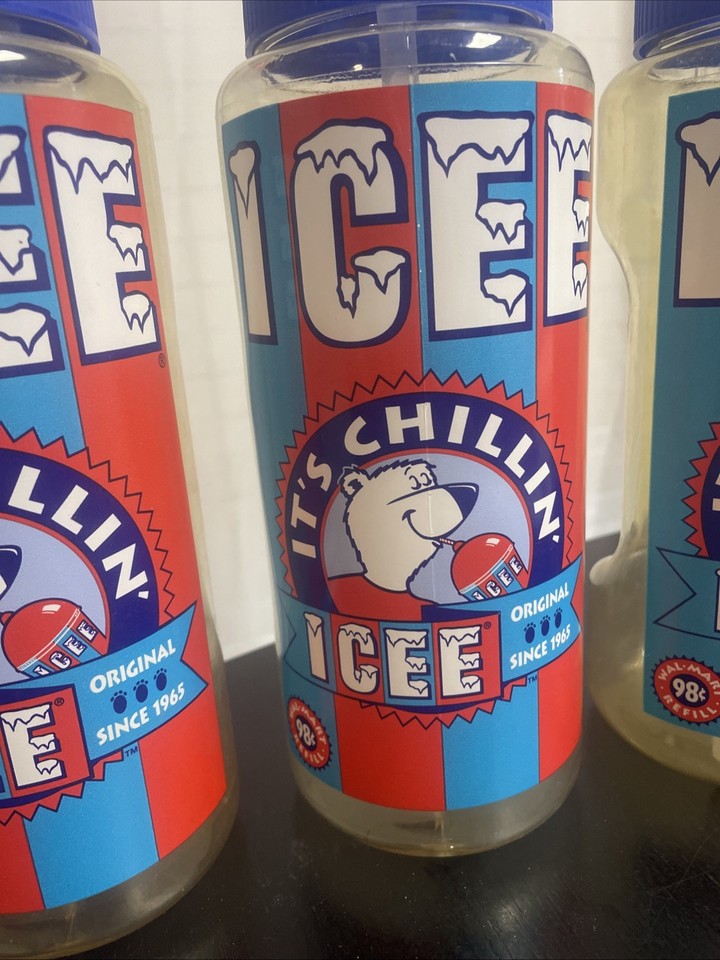 Icee Bear Water Bottle Reusable Screw Top With Straw Set Of 3 It’s ...