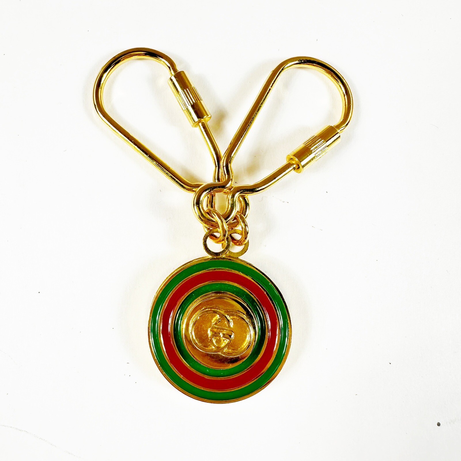 Vintage GUCCI Interlocking Keychain Key Ring Double K… - Gem