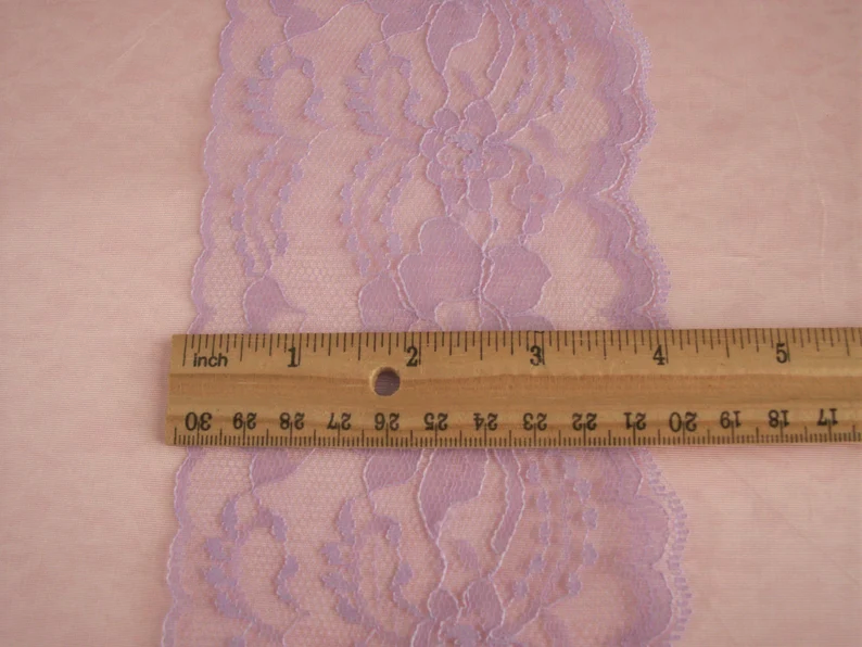 Lavender Lace Trim, 4 Inches Wide, Scalloped Edge, 5 YARDS, Flat Lace ...