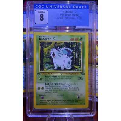 Pokemon Card Nidoran 1st Edition Graded CGC 8 NM Mint Vintage Jungle ...