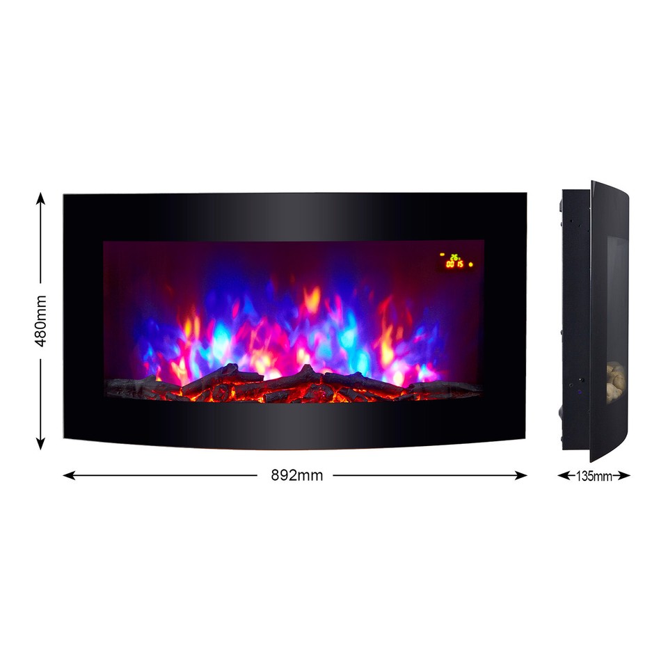2026 TRUFLAME™ LED COLOUR FLAME EFFECT LOG CURVED WALL MOUNTED ELECTRIC ...