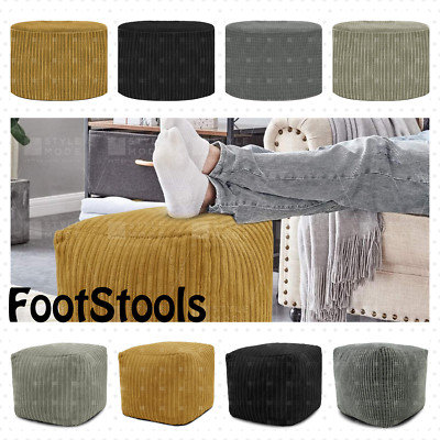 Jumbo Cord Footstool Pouffe Stool Footrest Living Room Beanbag Ottoman ...