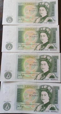 one pound note sir Isaac newton old bank note ( set of four ...