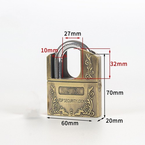 60mm Retro Top Security Anti-cutting Atomic Lock Door Padlock Heavy ...
