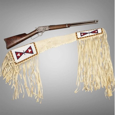 Native American Indian Beaded Rifle Scabbard Sioux Style Suede Leather ...