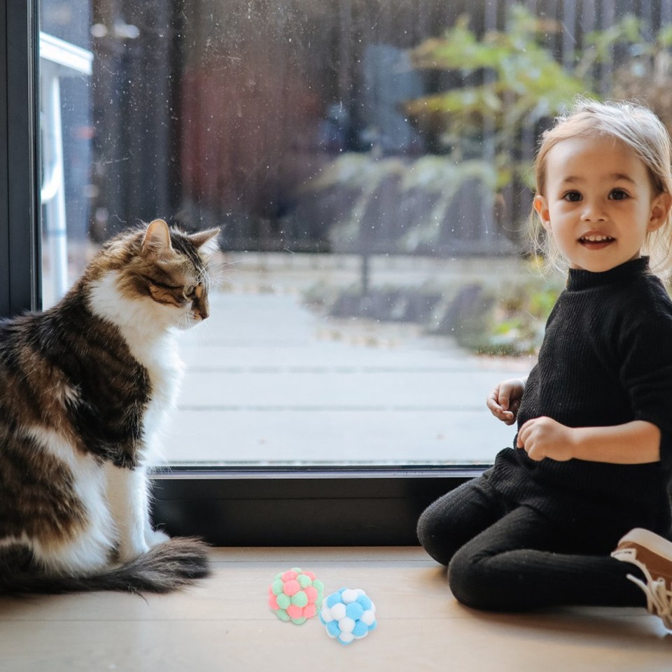 3 Pcs Cat Interactive Ball Stimulating Toys Balls for Cats Fuzzy | eBay UK