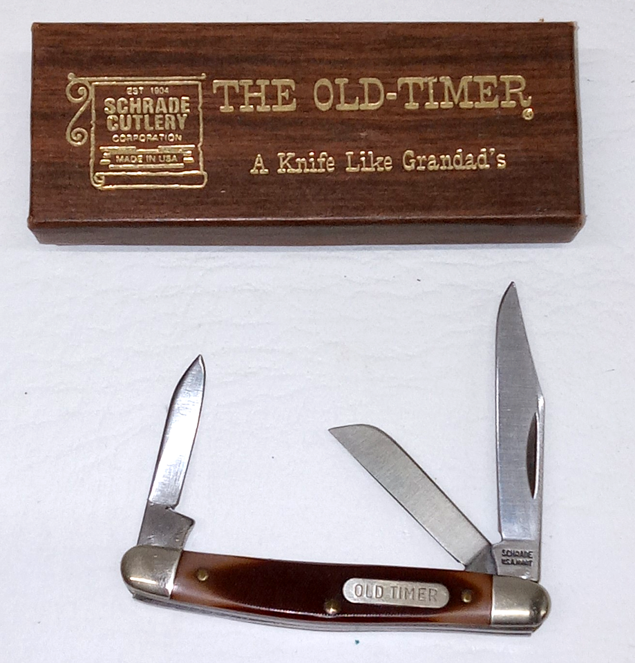 VINTAGE MINT USA 108OT SCHRADE OLD TIMER 3 BLADE FOLDING POCKET KNIFE ...