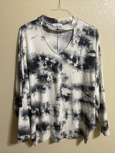 Tie Dye Shirt Peek A Boo Neck Bat Sleeves First Love By Lovelyn Very ...